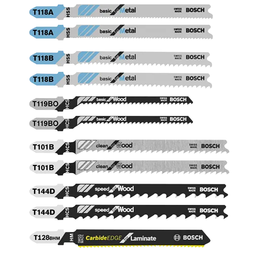 Sets de lames de scie sauteuse à accroche en T - Bosch Professional