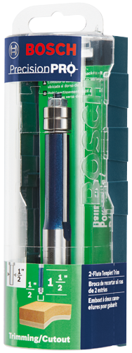 Carbide-Tipped Double-Flute Templet Trim Bit - Bosch Professional