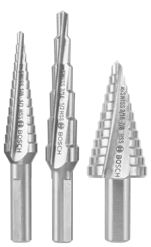 High-Speed Steel Turbo Step Drill Bit Sets - Bosch Professional